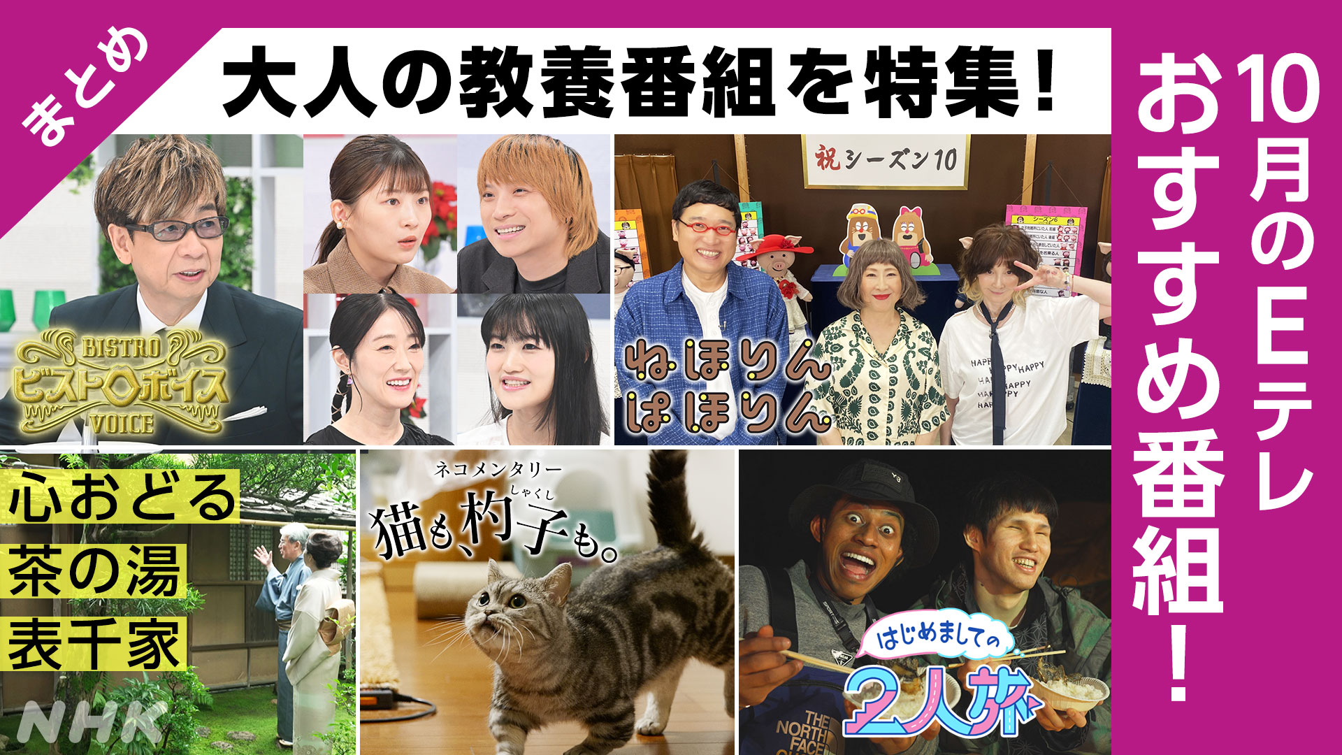 Eテレ大人の教養番組！ 山寺宏一がトーク番組初MCに。「ねほりんぱほりん」も - NHK